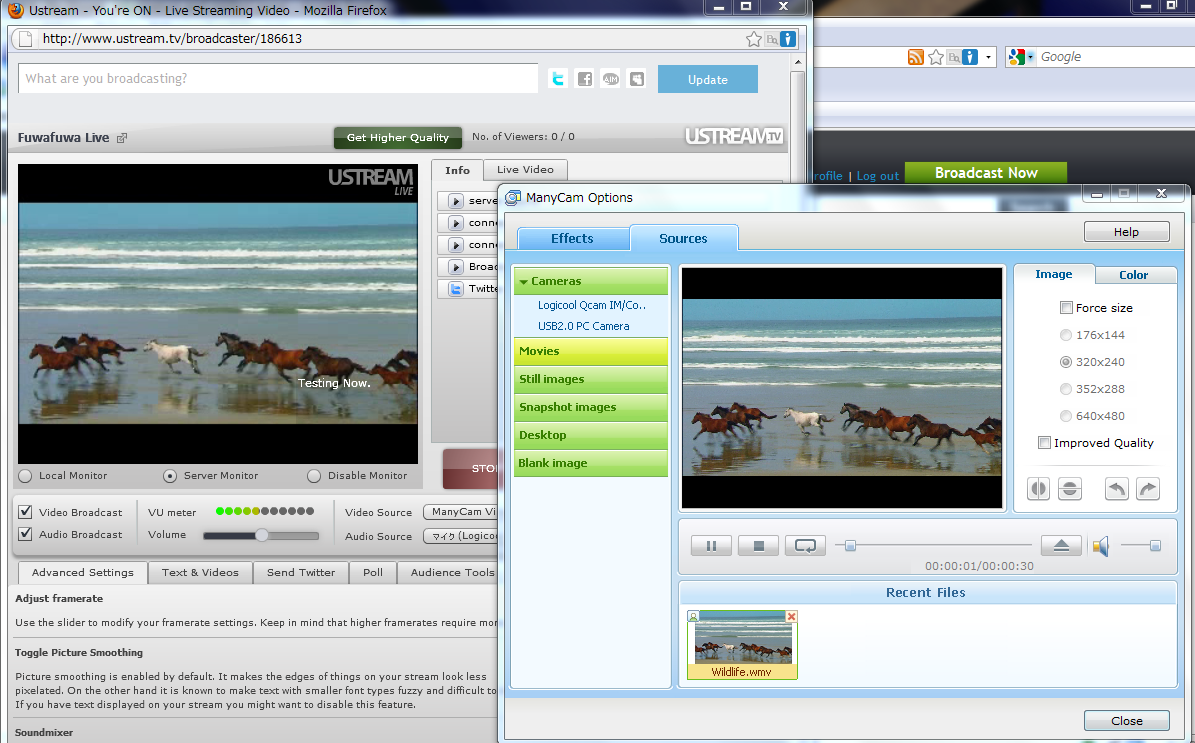 Ustreamで2台のカメラで生中継する方法と、Ustreamでデスクトップの画面を生中継する方法 | eラーニングをすべての人に！blog.eラーニング.co.jp
